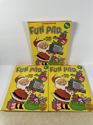 Vintage 1978 Christmas Fun Pad 80 Page Santa Christmas Activity Book ...