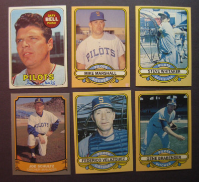 SEATTLE PILOTS baseball cards lot 1969 Topps Gary Bell auto signed ...