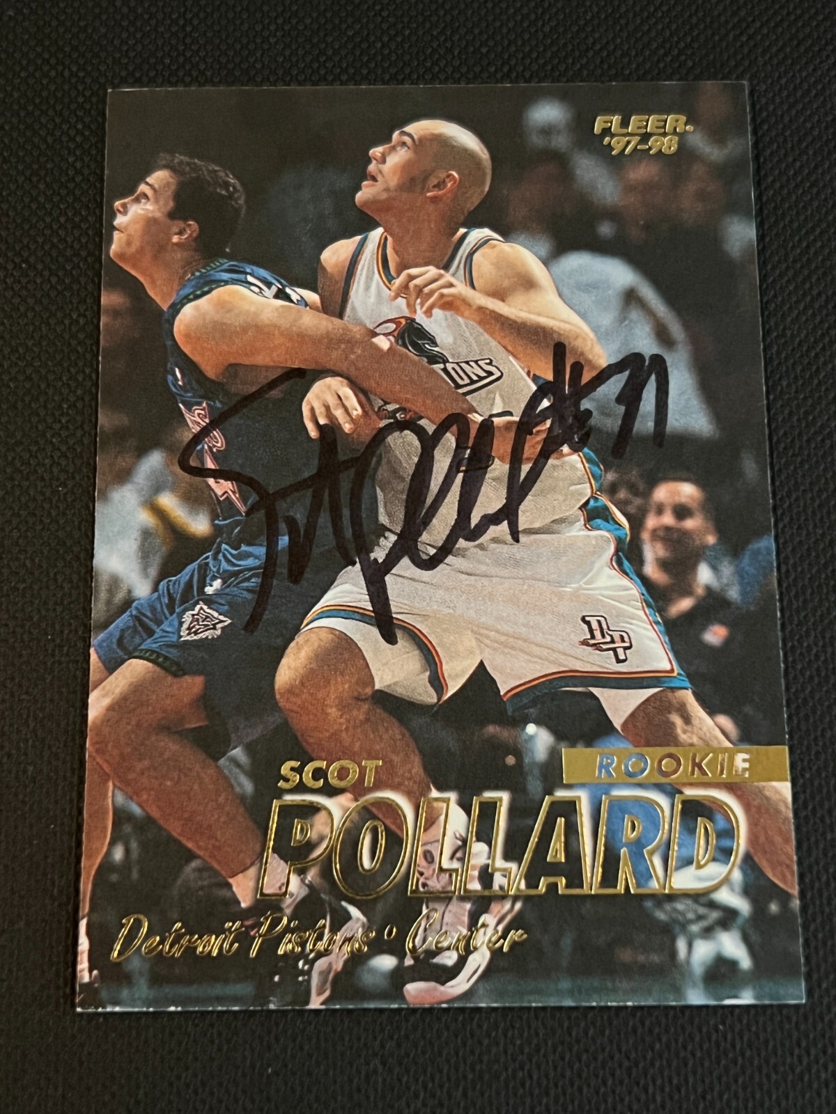 Scot Pollard Signed 1997-98 Fleer Card Auto Detroit Pistons NBA ...