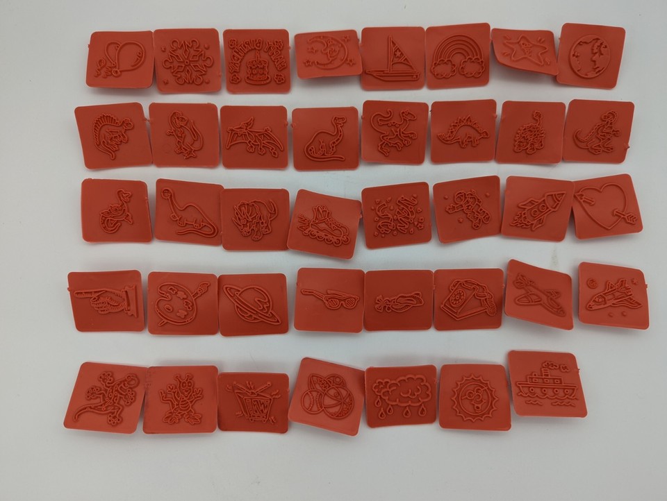 Vintage Crayola Super Stamper Plus Art Set w/ 79 Stamps 1990's Ink Pad ...