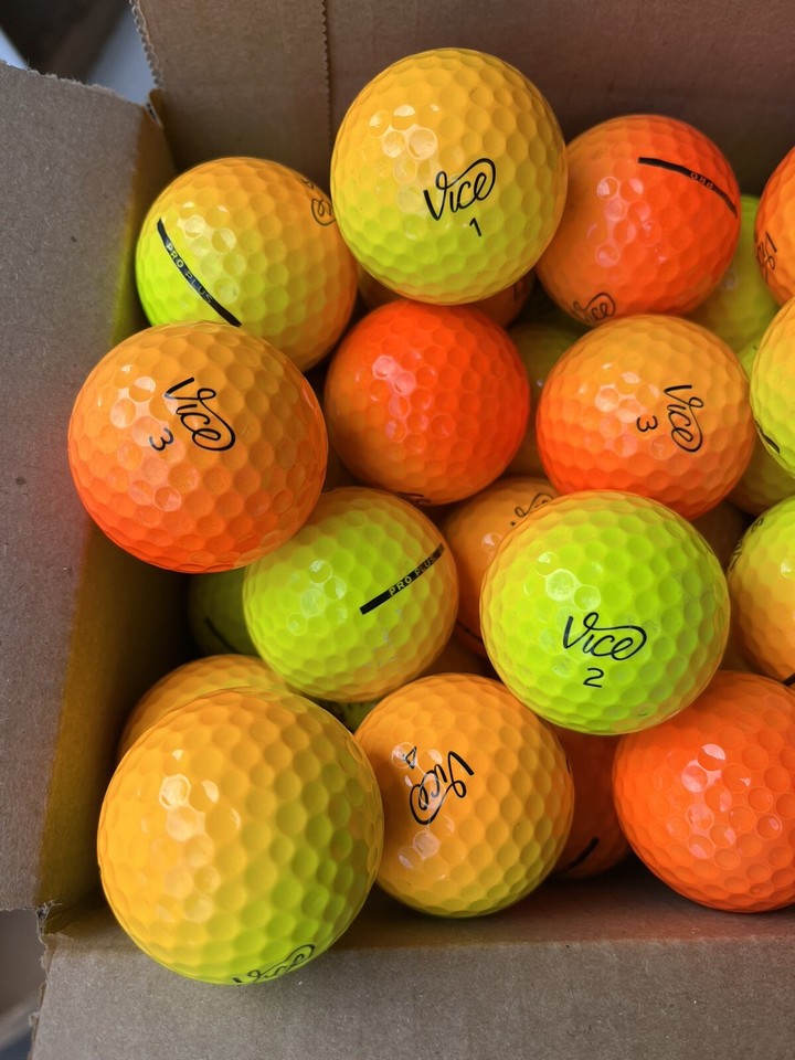 24 Vice Orange Shade Pro Mix Used Golf Balls 5A/4A Condition FREE ...