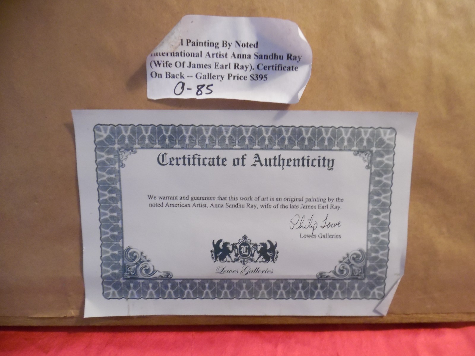 Original Floral Oil Painting by Anna Sandhu Ray, wife of the late James ...