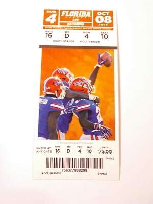 2016 Florida Gators LSU Tigers Football Ticket Stub | eBay