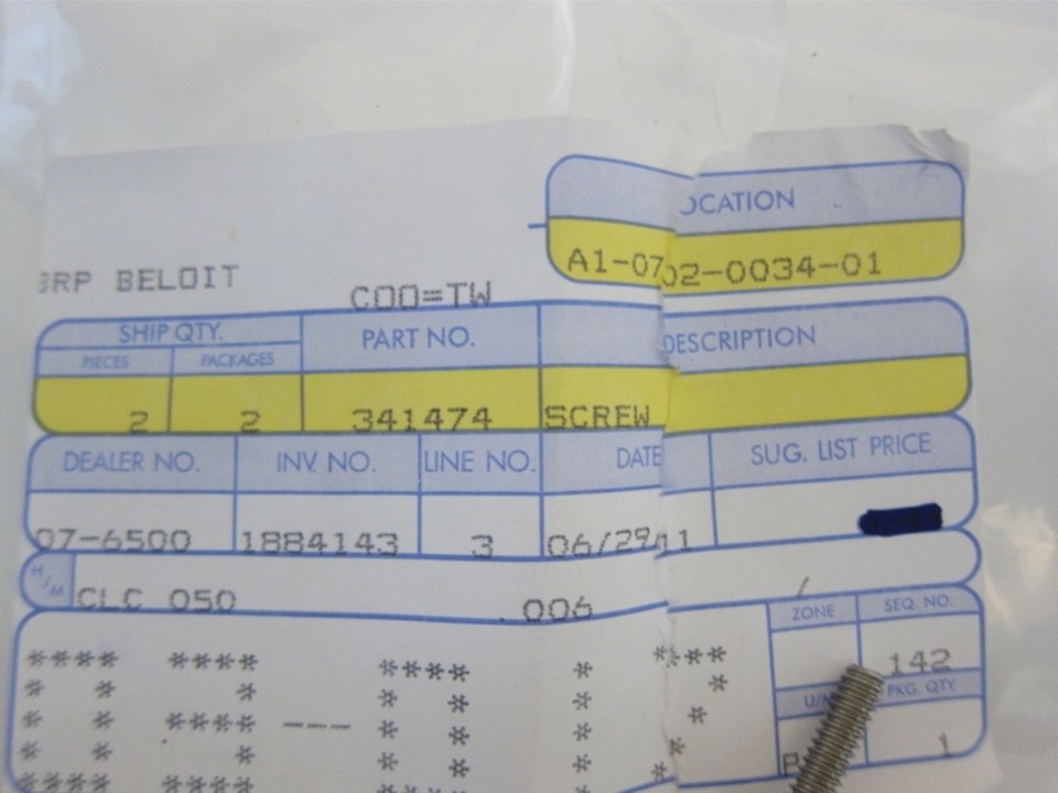 New Genuine OEM OMC Evinrude 341474 0341474 Screw | eBay