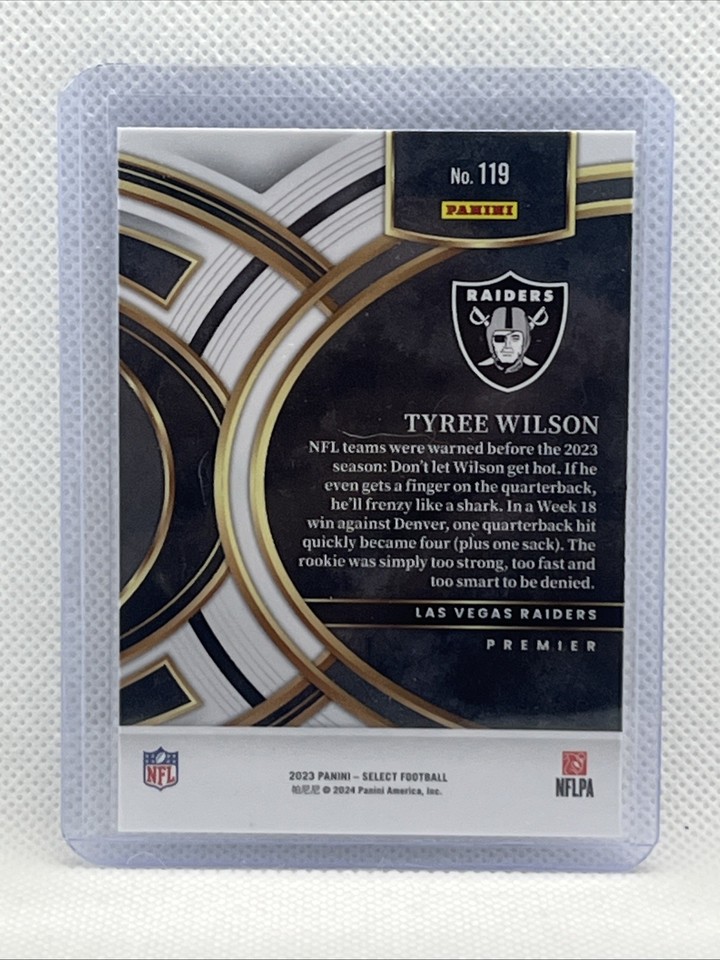 Las Vegas Raiders - Tyree Wilson - 2023 Select - Premier Level Rookie ...