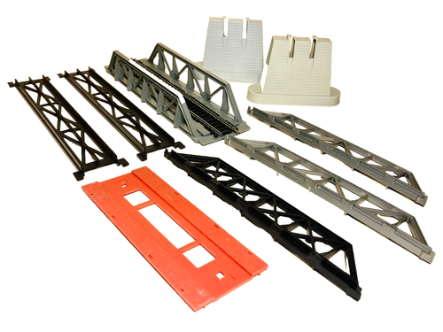 HO Scale Model Railroad Bridge Parts-Girders, Sides, Piers And Bridge ...