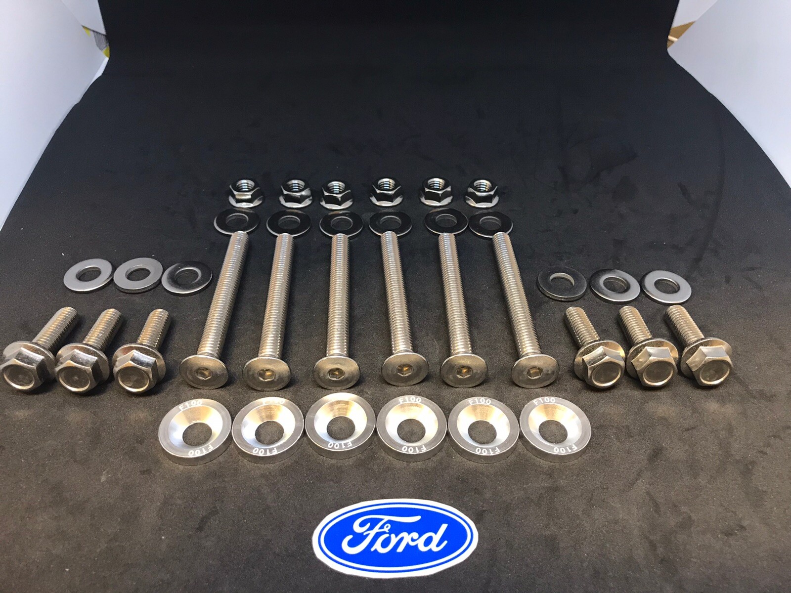 1967-1972 Ford F100 Custom Inner Fender Support Bolt Kit With F100 Logo ...