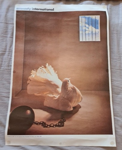 Amnesty International Chained Dove in Prison Cell - Art Print 1980s ...