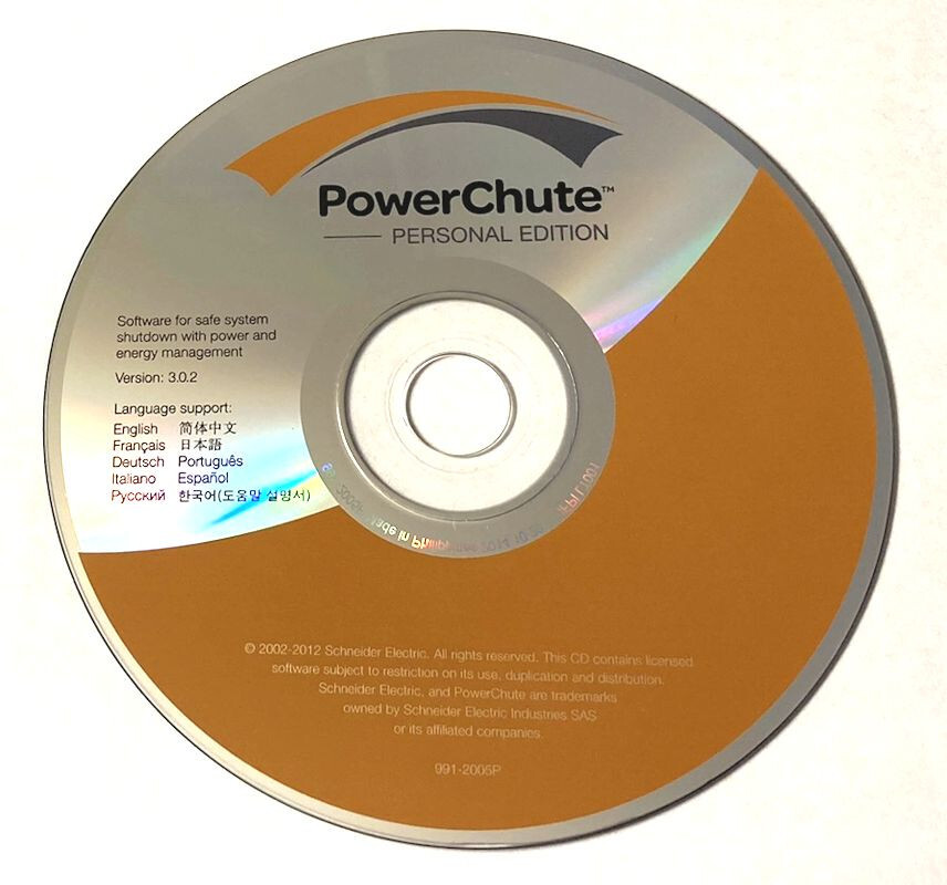 PowerChute Personal Edition Software Safe System Shutdown APC Backup CD ...