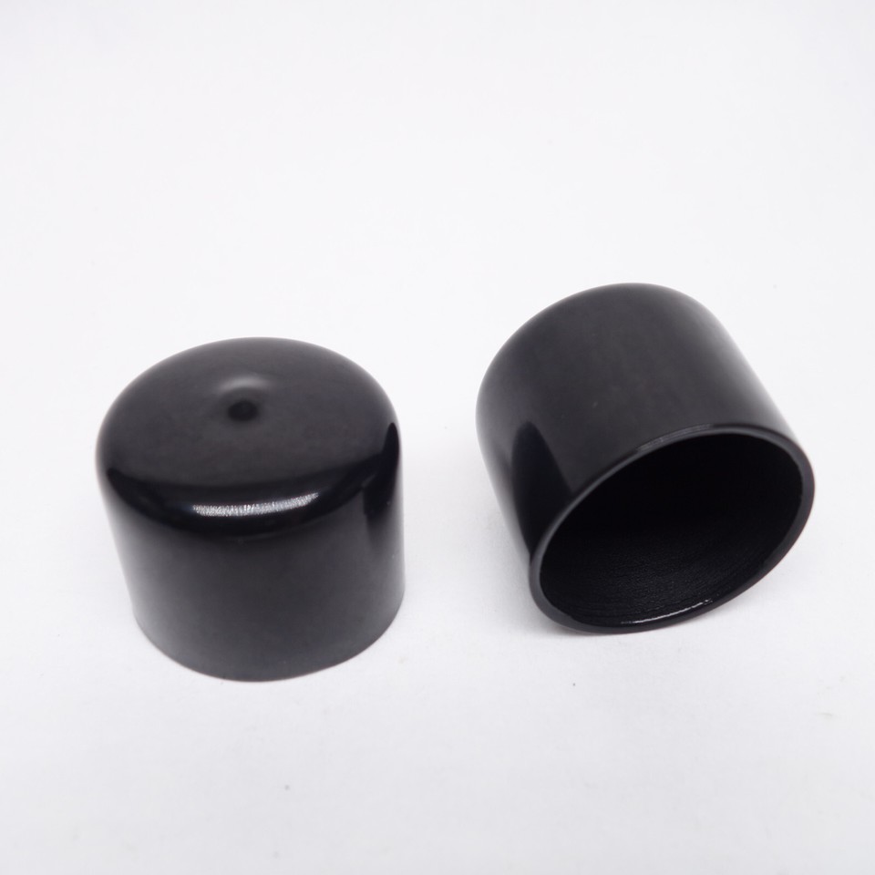Black Vinyl Rubber Flexible Round Tube Tubing Pipe & Cover Caps-Select ...