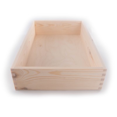 Large Rectangular Wooden Open Top Box / 36x23.5x7.5cm Pine Non-Lidded ...