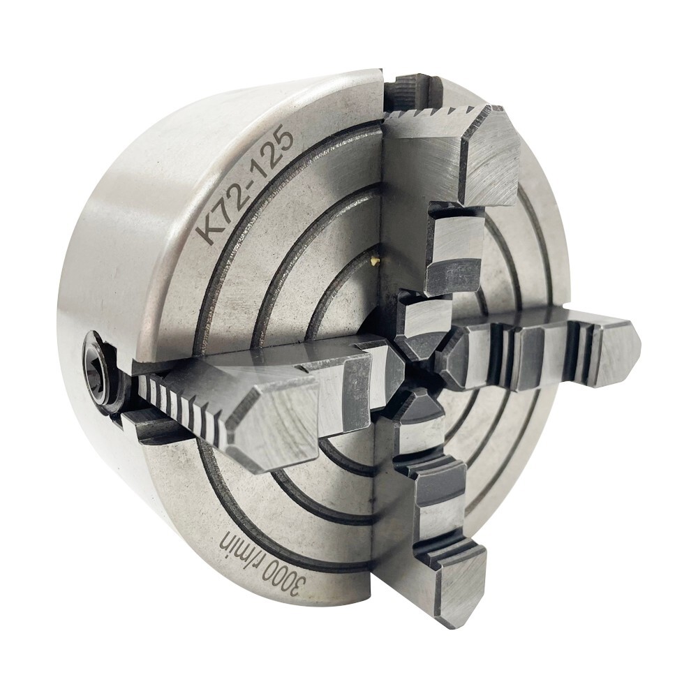 K72-125 Four Jaw Single Acting Chuck Four-Claw Independent For WM210V ...