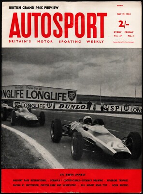 JULY 19 1963 AUTOSPORT UK MAGAZINE, BRITISH GRAND PRIX, COOPER-CLIMAX ...
