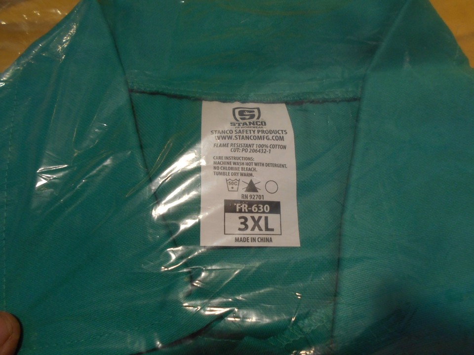 STANCO FR630 FLAME RESISTANT JACKET welding shop safety clothing SIZE ...