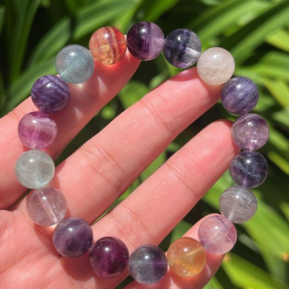 11mm stretchable rainbow fluorite bracelet | eBay