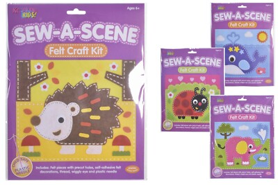 Creative Sew A Scene Felt Craft Kit Kids Lockdown Gift Idea 4 Choices ...