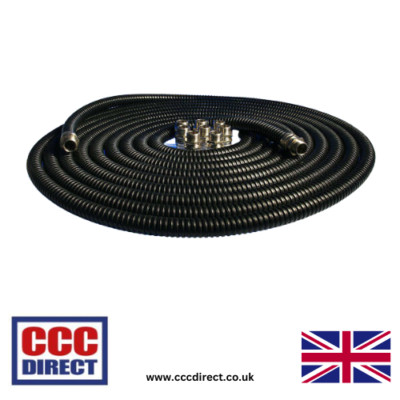 50 METRE X 25MM BLACK PVC COVERED STEEL CONDUIT METAL FLEXI KOPEX C/W ...