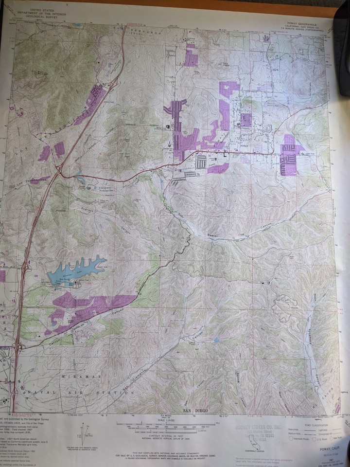 USGS Topo Map 7.5' Quad Poway, California 32117-H1-TF-024, 1967 ...