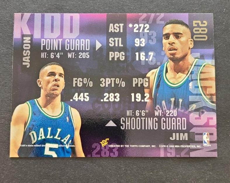 1994-95 Stadium Club Back Court Tandem #280 Jason Kidd Rc Jim Jackson ...