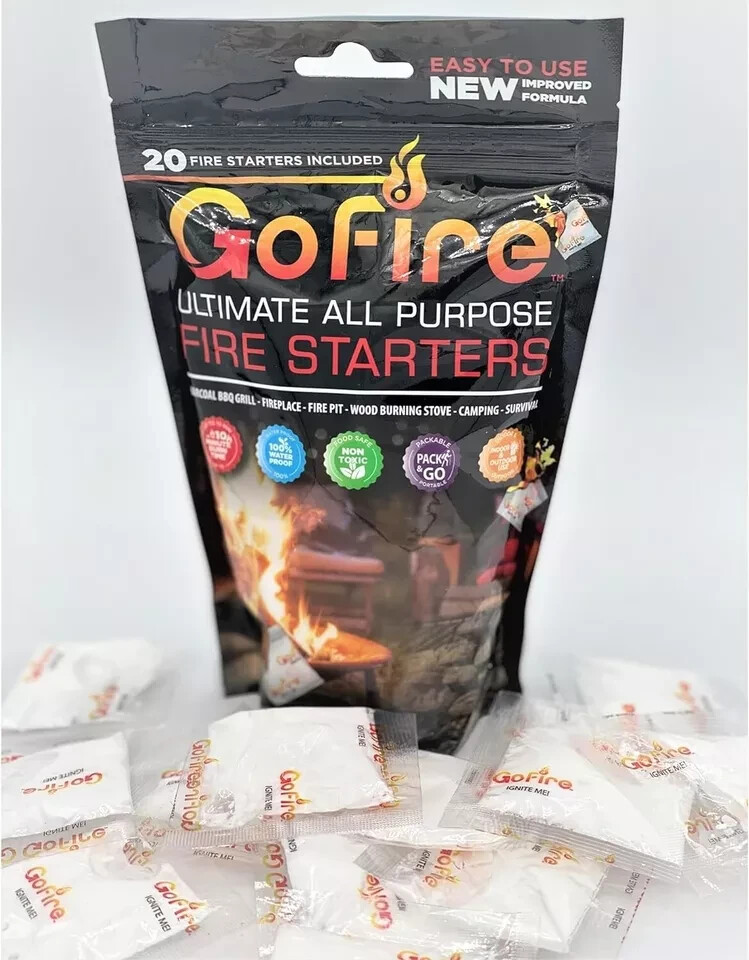 Package of 20 GoFire Ultimate All Purpose Fire Starters Start Indoor ...