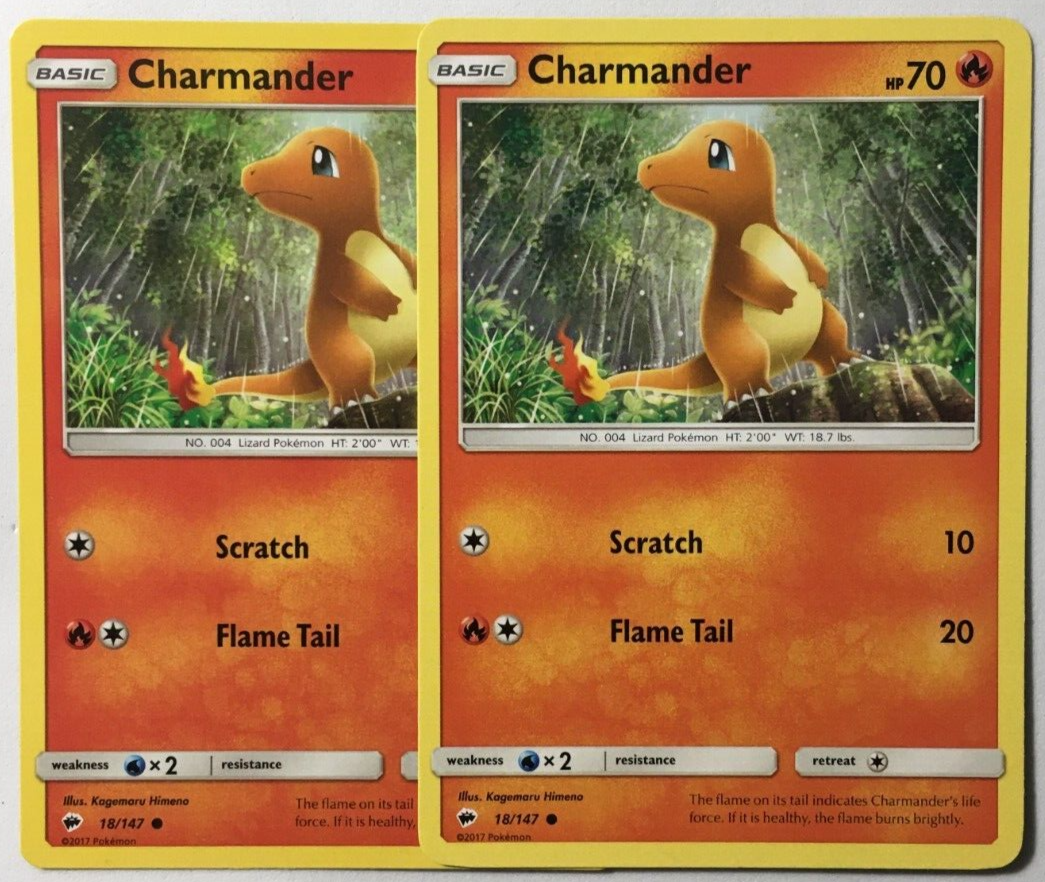 POKEMON 2X CHARMANDER 18/147 BURNING SHADOWS COMMON NEAR MINT | eBay