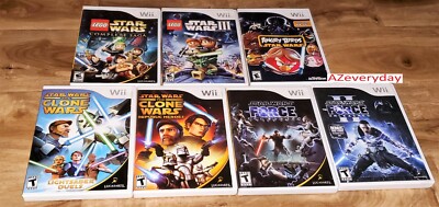 Star Wars Wii LOT game Bundle The Complete Saga LEGO Force Unleashed 2 ...
