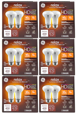 (12 bulbs) GE relax LED R16 Light Bulb, 6 watt, 400 lumens, Dimmable ...