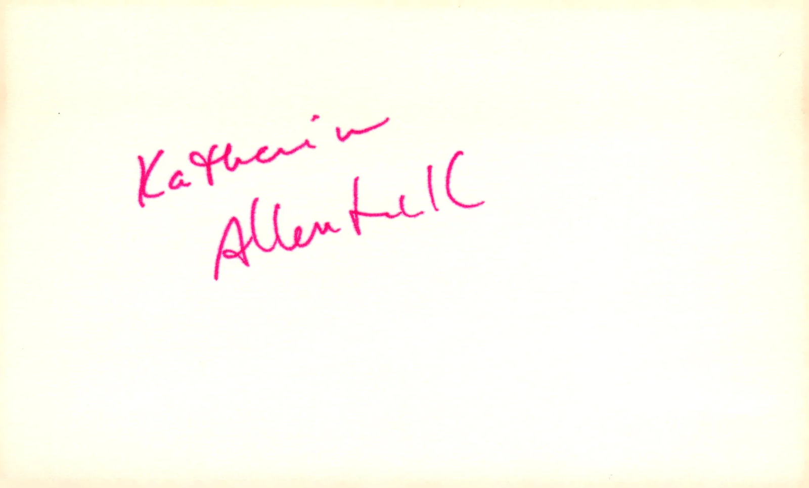 Katherine Allentuck Signed Auto 3x5 Index Card Summer of 42 | eBay