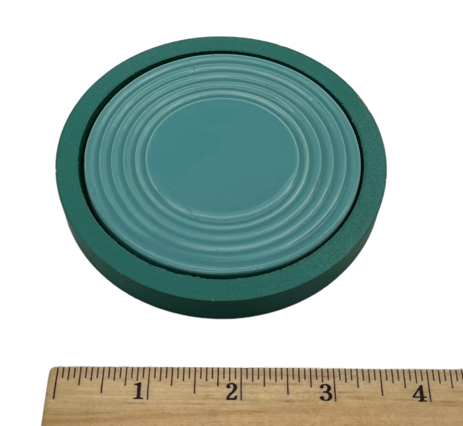 Vtg Fiestaware Coaster Set Lot of 4 Green Pink Yellow Blue Stoneware ...