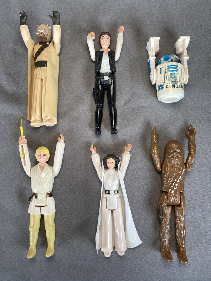 STAR WARS Original First 12 🔴🟡🔵🌑 Complete Figures + Kenner Display ...