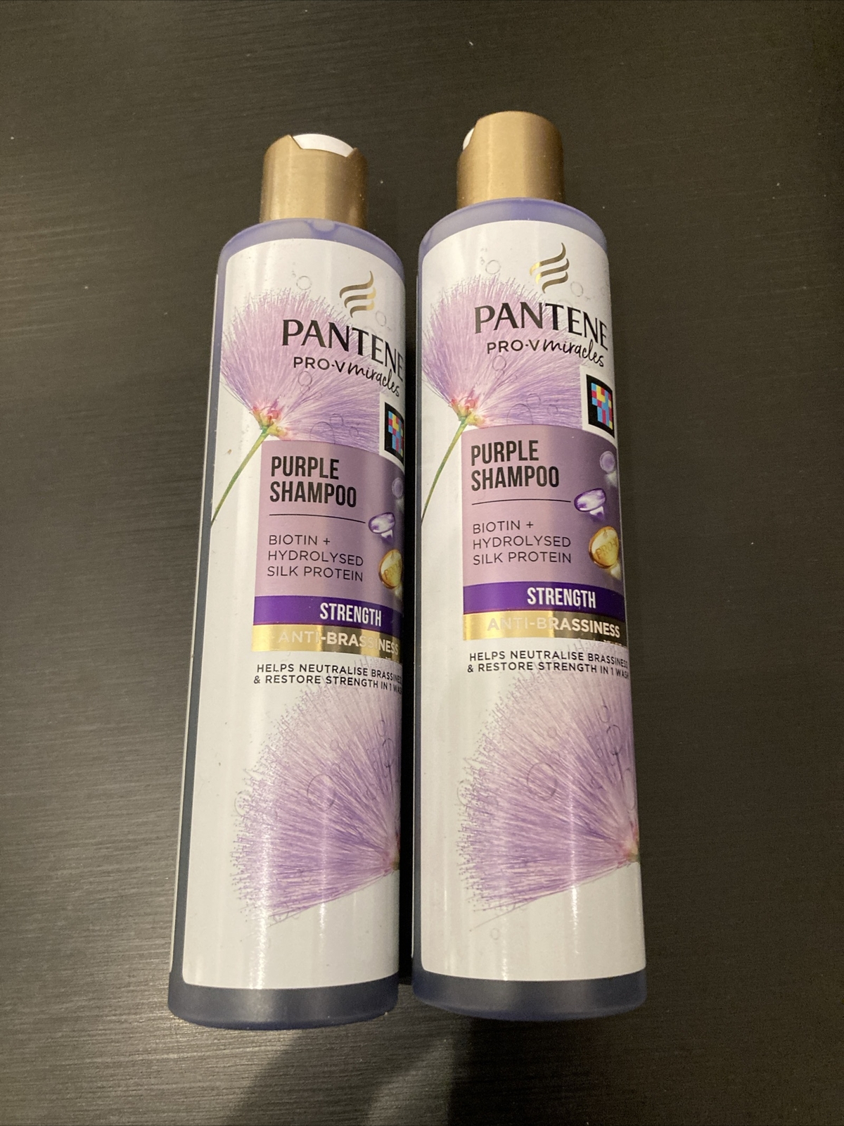 2 X Pantene Pro V Purple Strength Shampoo 225ml Anti Brassiness for ...