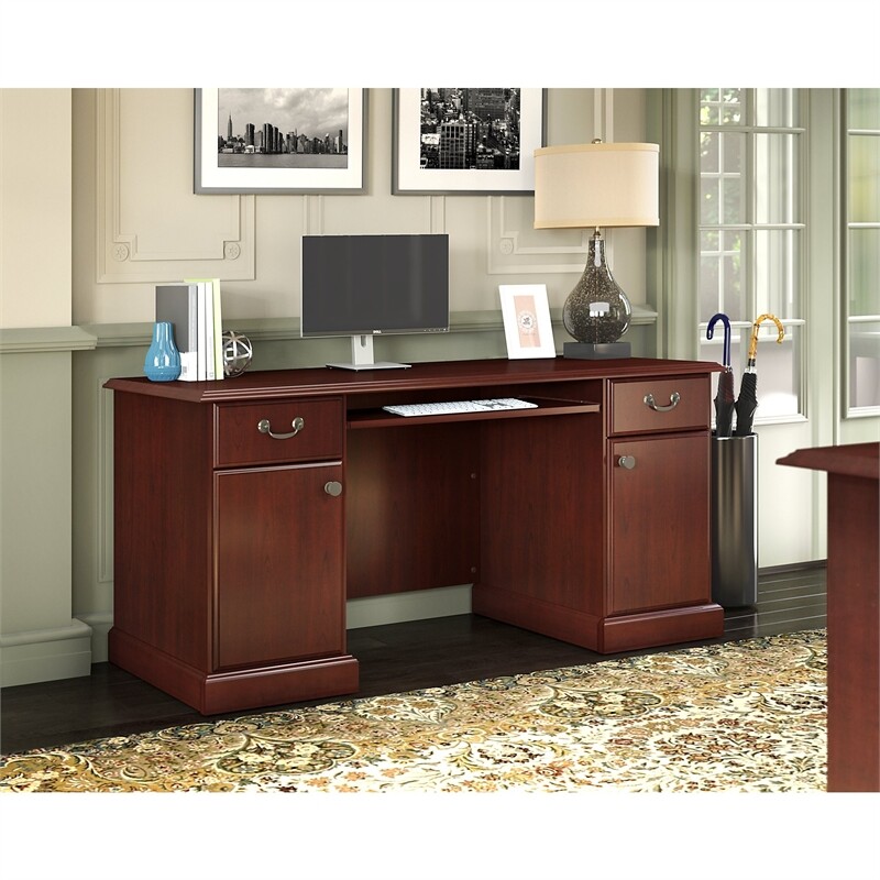 Kathy Ireland Office by Bennington Credenza in Harvest Cherry ...