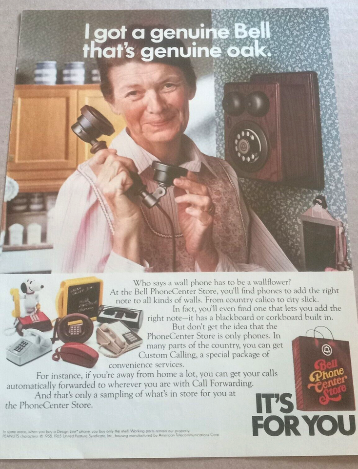 1981 print ad - Bell Phone Center Store telephones Snoopy kitchen ...