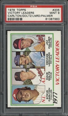1978 Topps Victory Leaders Steve Carlton Jim Palmer Goltz Leonard #205 ...