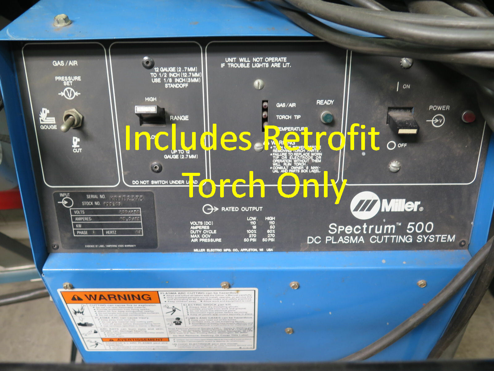 Miller Spectrum 500 Plasma Cutter - Retrofit **Replacement** Torch ...