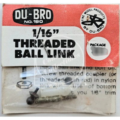 Vintage NOS Du-Bro 1/16" Threaded Ball Link #190 | eBay