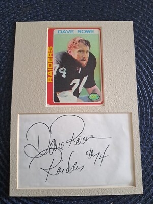 Dave Rowe Signed Index Card Oakland Raiders | eBay