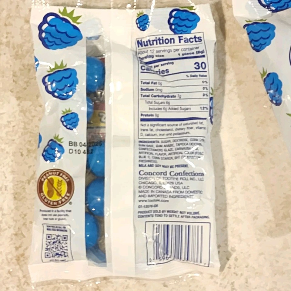 Dubble Bubble BLUE RAZZ Berry Raspberry Gumballs 2 Unopened 3.3 Oz Bags ...