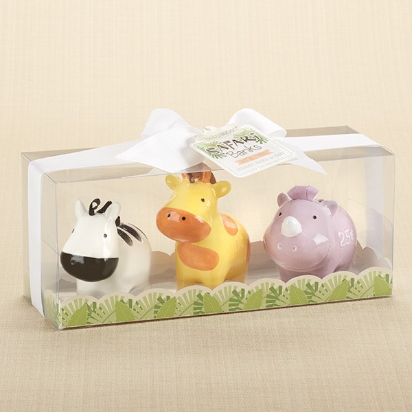 Bank Buddies 3-Piece Safari Bank Gift Set Baby Shower Gift | eBay
