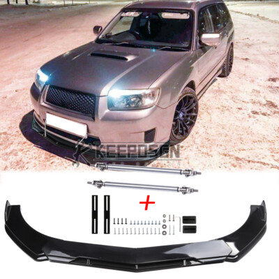 For Subaru Forester XT STI SF5 Glossy Front Bumper Lip Splitter Body ...