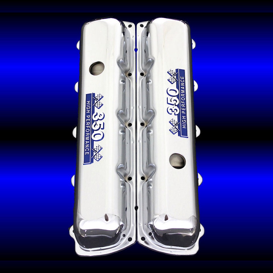 Chrome Valve Covers For Oldsmobile 350 Engines With 350 Emblems Blue ...