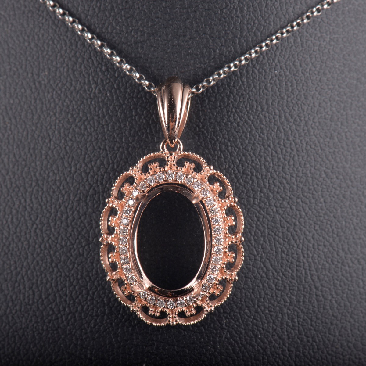Semi Mount Diamond Pendant Necklace