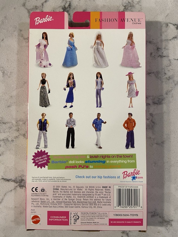NIB ~ 2001 Barbie Fashion Avenue Metro Styles Stylin' In Stockholm ...