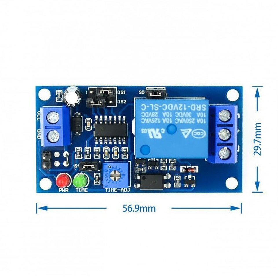 Turn On or Turn Off Delay Timer Relay Module for 12V DC with 8 Time ...