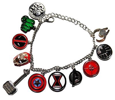 Marvel Comics AVENGERS 11 Themed Charms Metal/Enamel Charm BRACELET | eBay
