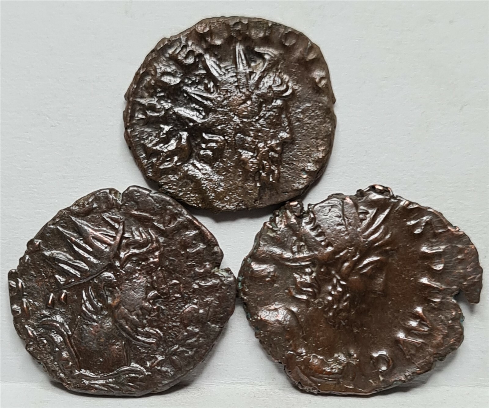 Rome Antique lot 3x TETRICUS I AE Antoninianus PAX BARBAROUS Radiate ...