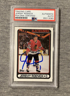 CHICAGO BLACKHAWKS JEREMY ROENICK SIGNED 1990-91 TOPPS RC #7 PSA/DNA ...