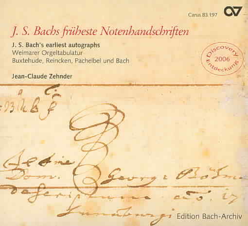 J.S. BACH'S EARLIEST AUTOGRAPH - BUXTEHUDE, BACH, ET AL NEW CD ...