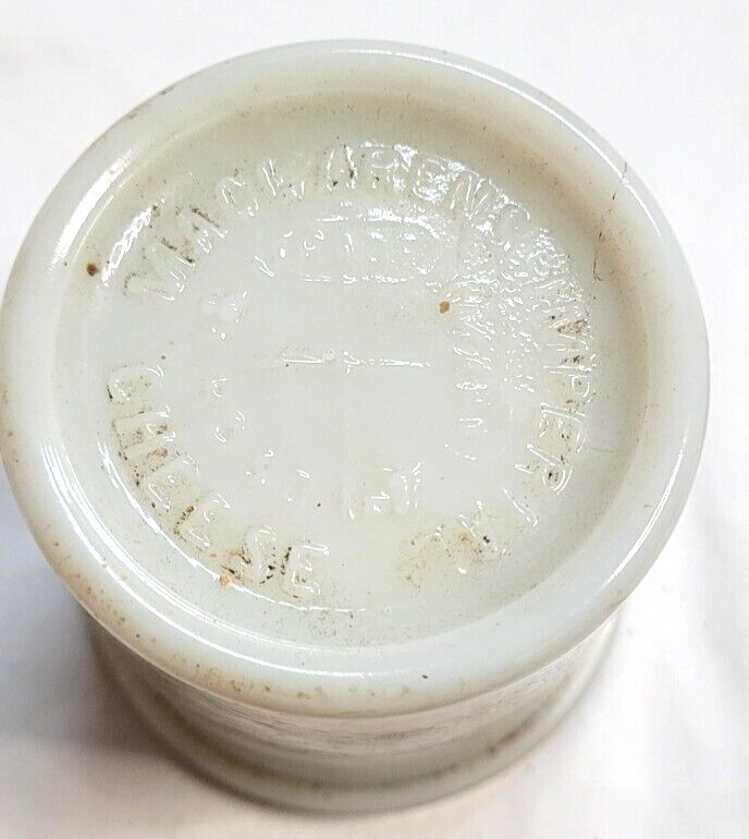 Maclaren’s Imperial Cheese Milk Glass Jar 3.25" tall Embossed Bottom ...