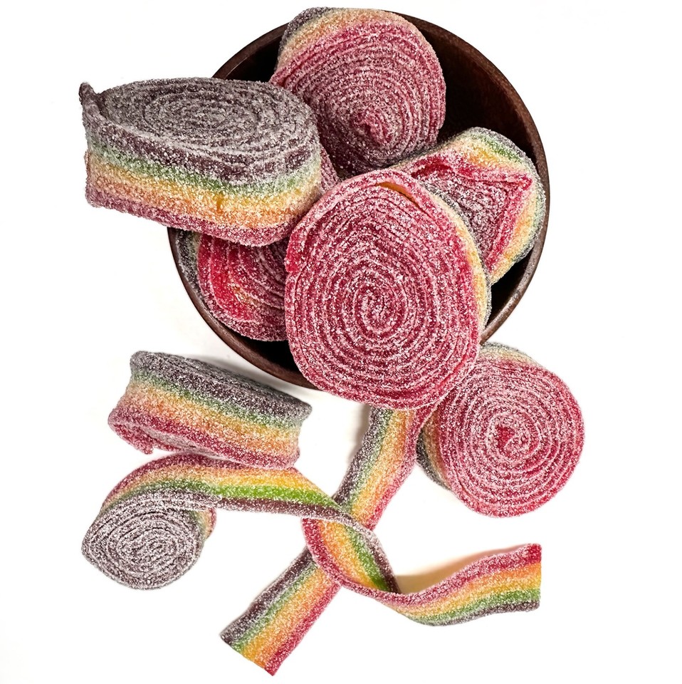 Rainbow Sour Rolled Belts Retro Sweets Candy Premium Quality by NY ...